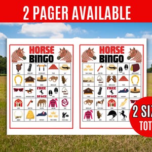 Horse Bingo, 50 Printable Horse Race Bingo Cards, Kentucky Derby Party ...