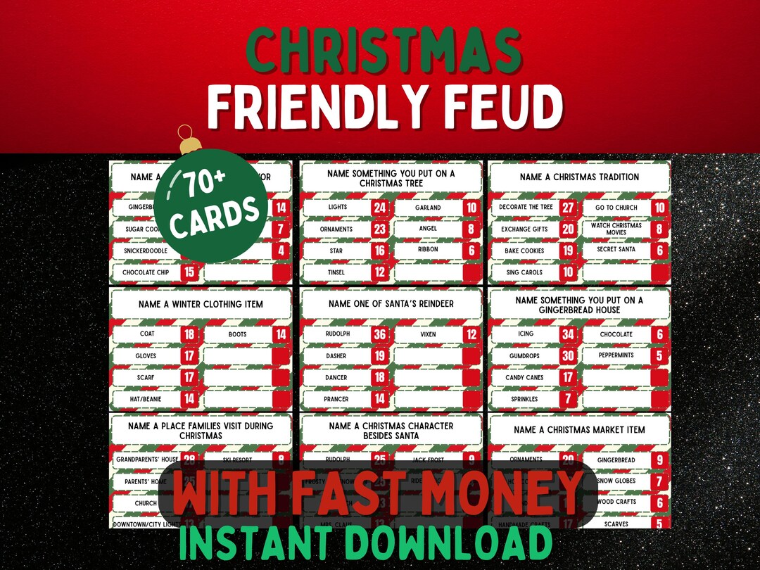 Christmas Friendly Feud Game, Holiday Family Feud Printable, Christmas ...