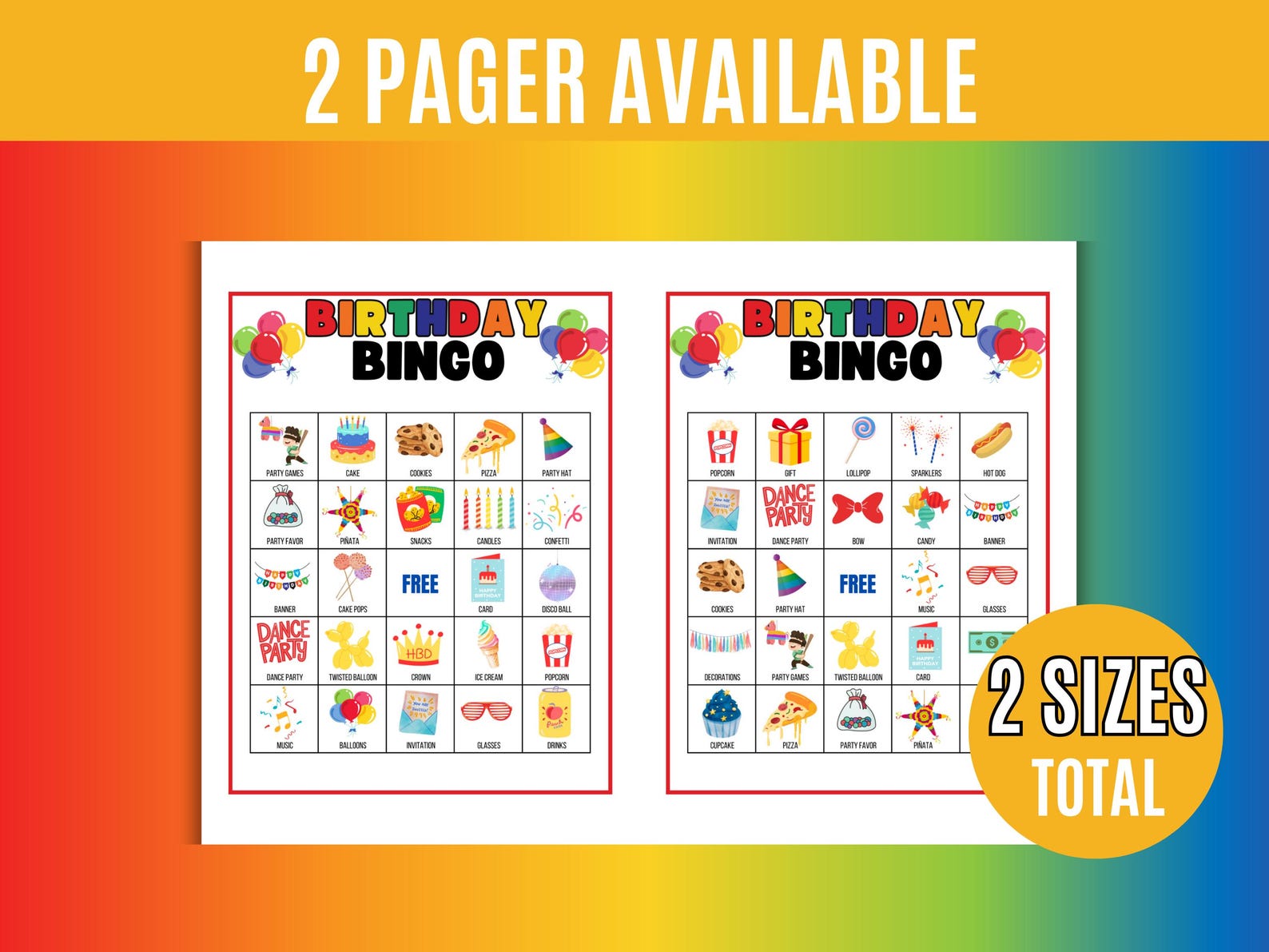 Birthday Bingo Cards, 50 Birthday Bingo Cards, Birthday Party, Birthday ...