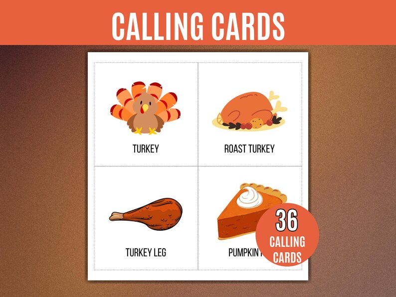 Thanksgiving Bingo, Printable Game, 50 Thanksgiving Bingo Cards, Fall ...