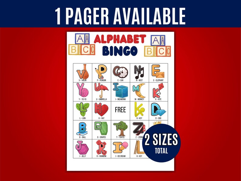 ABC Bingo Game Printable: Letter Recognition, Preschool Learning (PDF ...