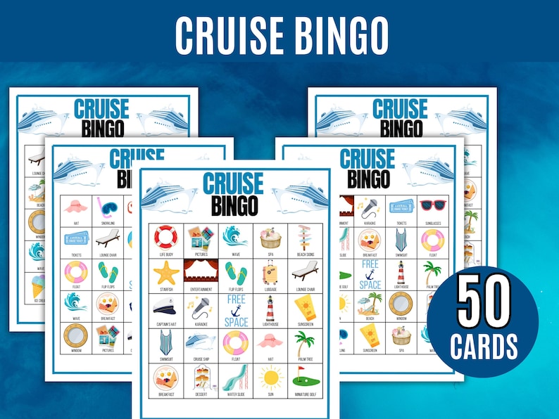Cruise Bingo, 50 Cruise Bingo Cards, Cruise Vacation Cruise Ship People ...