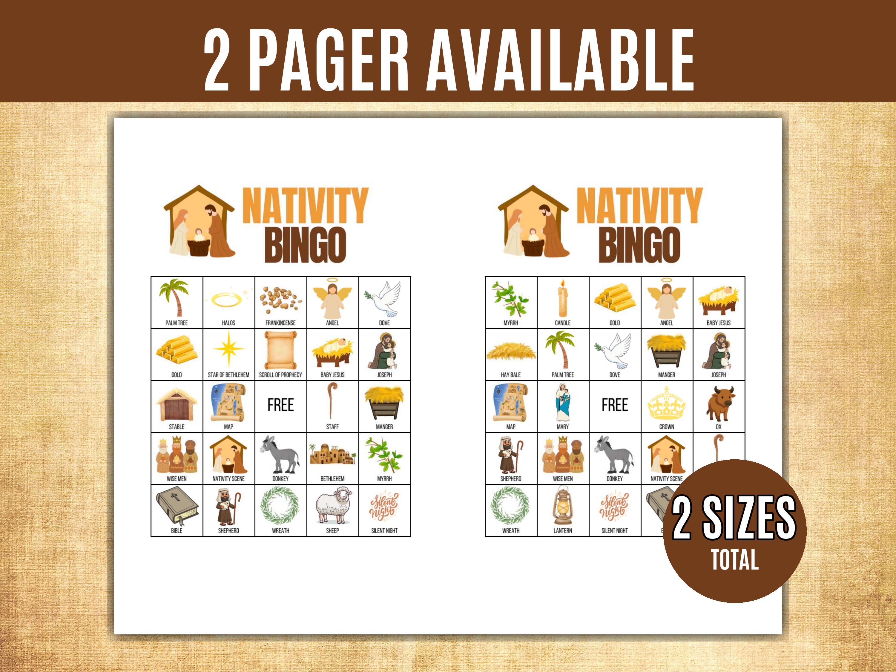 Nativity Bingo Game, 50 Printable Christmas Bingo Cards, Christian ...