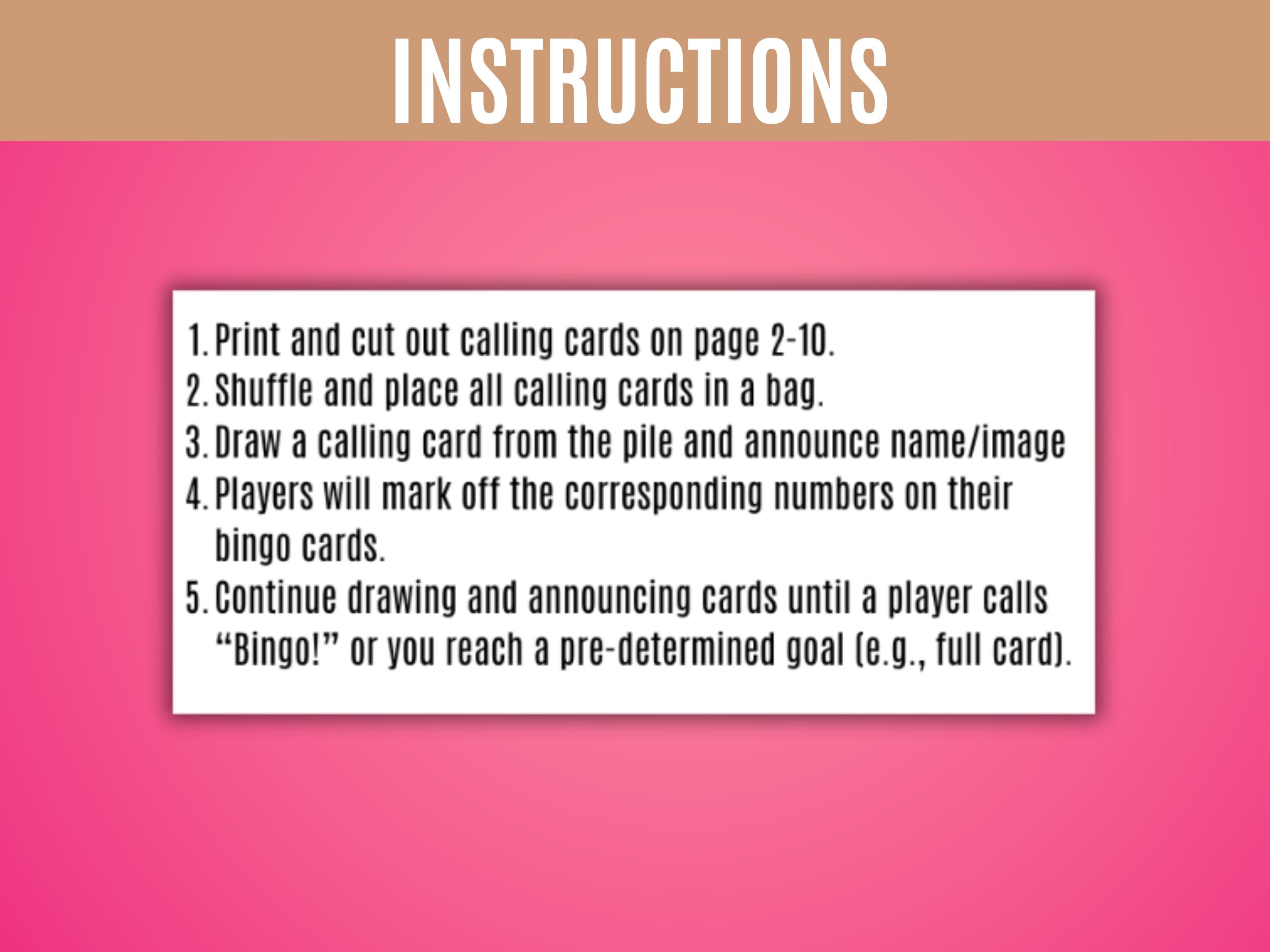 Baking Bingo Cards, 75 Printable Baking Bingo Cards, Kids Printable ...