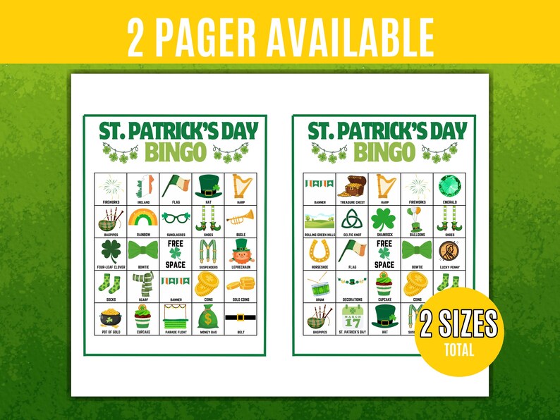 St. Patrick's Day Bingo Game 50 Printable St. Patrick's Day, Irish ...