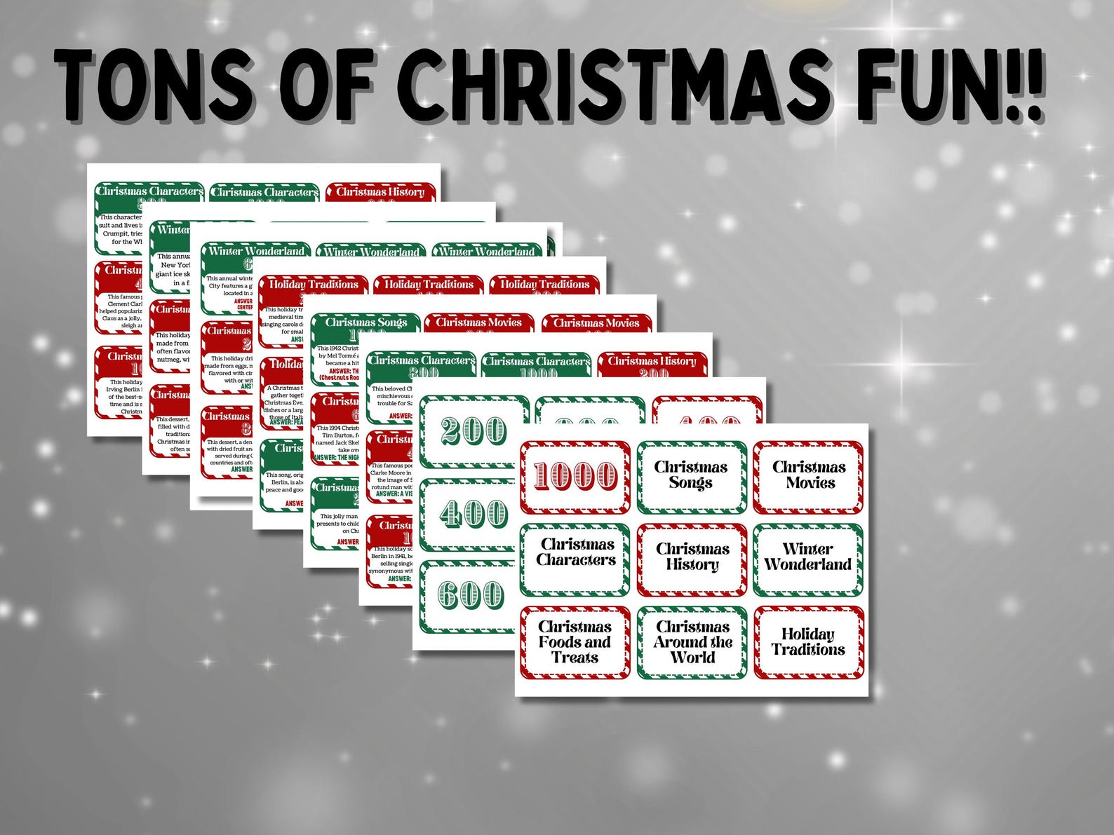 Holiday Jeopardy Game, Printable Christmas Trivia, Christmas Office ...