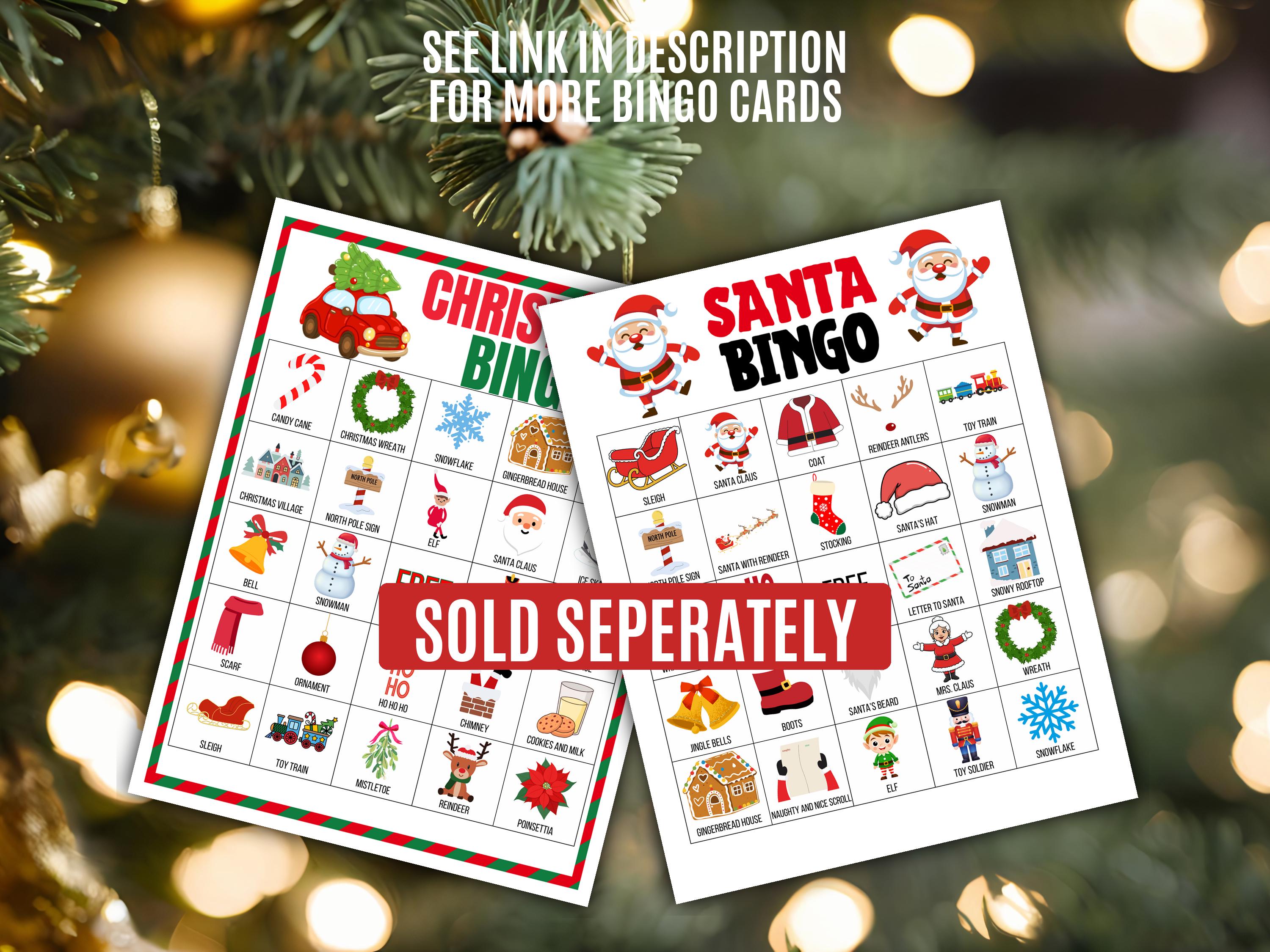 Gingerbread Bingo Game, 50 Printable Bingo Cards, Christmas Activity ...