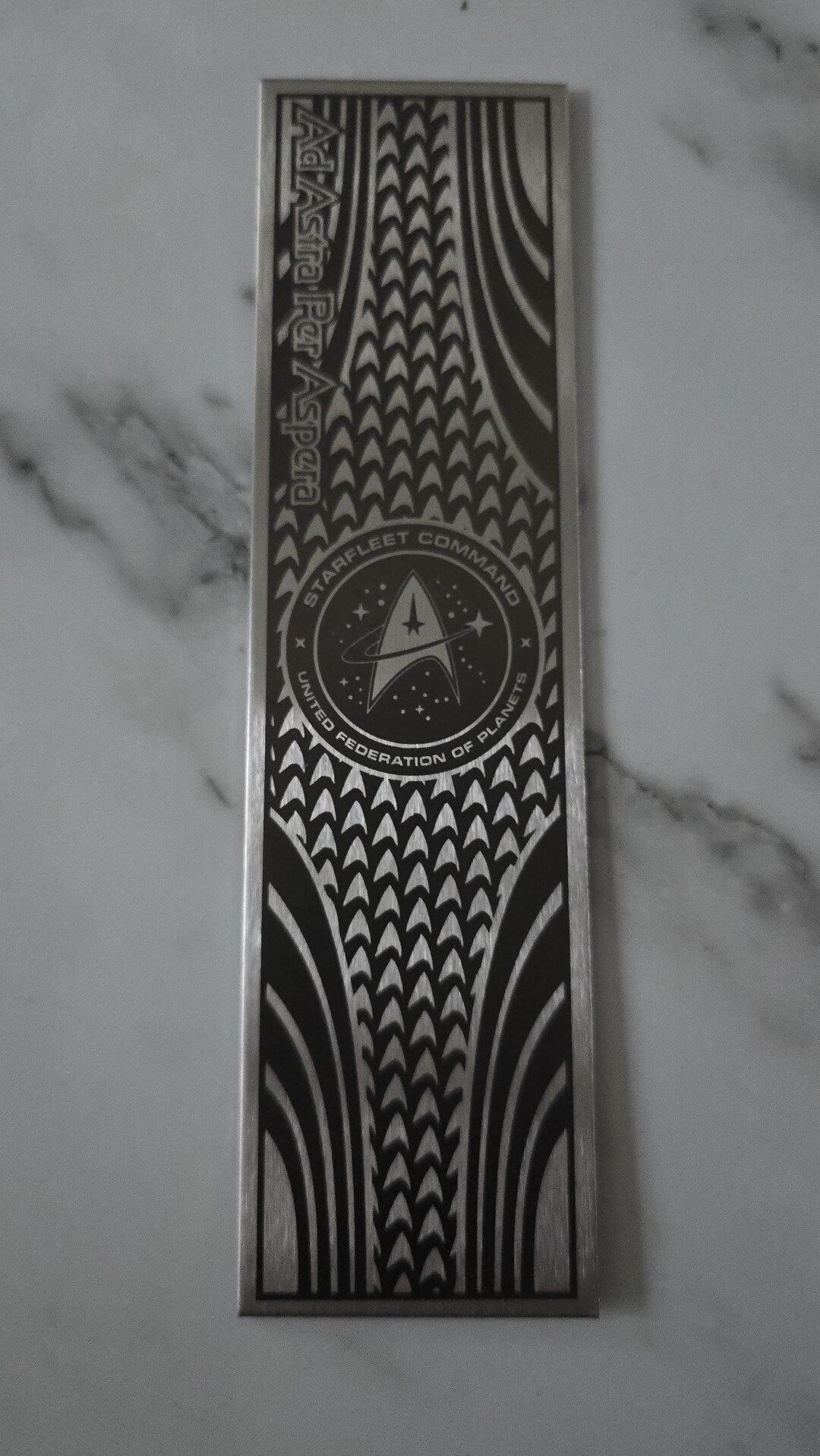 Star Trek Stainless Steel Bookmark Starfleet Ad Astra per Aspera - Etsy