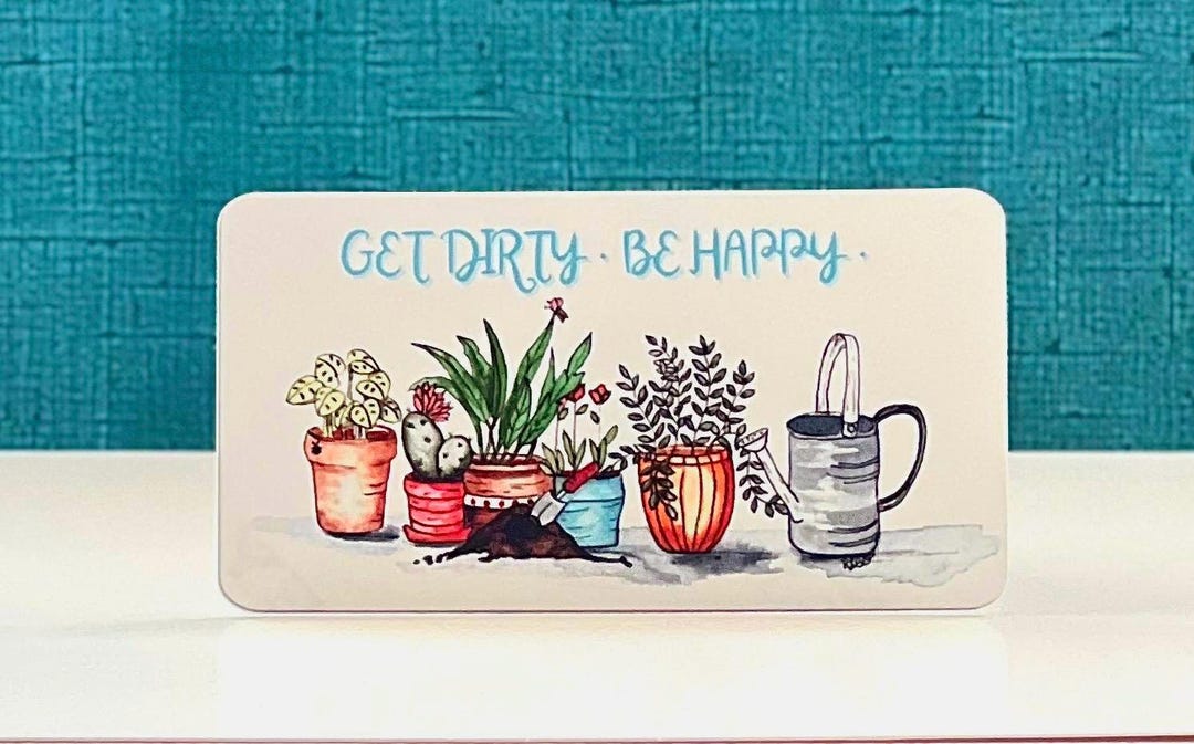 Vinyl Flower Pot Sticker for Water Bottle Garden Decal for Gardener ...