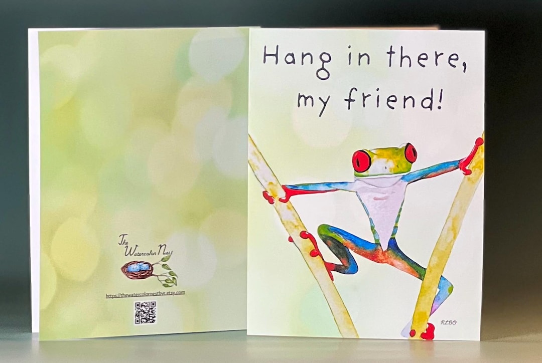 Watercolor Print Frog Greeting Card, Blank Inside Froggie Stationary ...