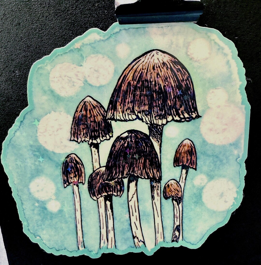 Mushroom Sticker for Water Bottle, Fungi Decal for Window, Decoration ...