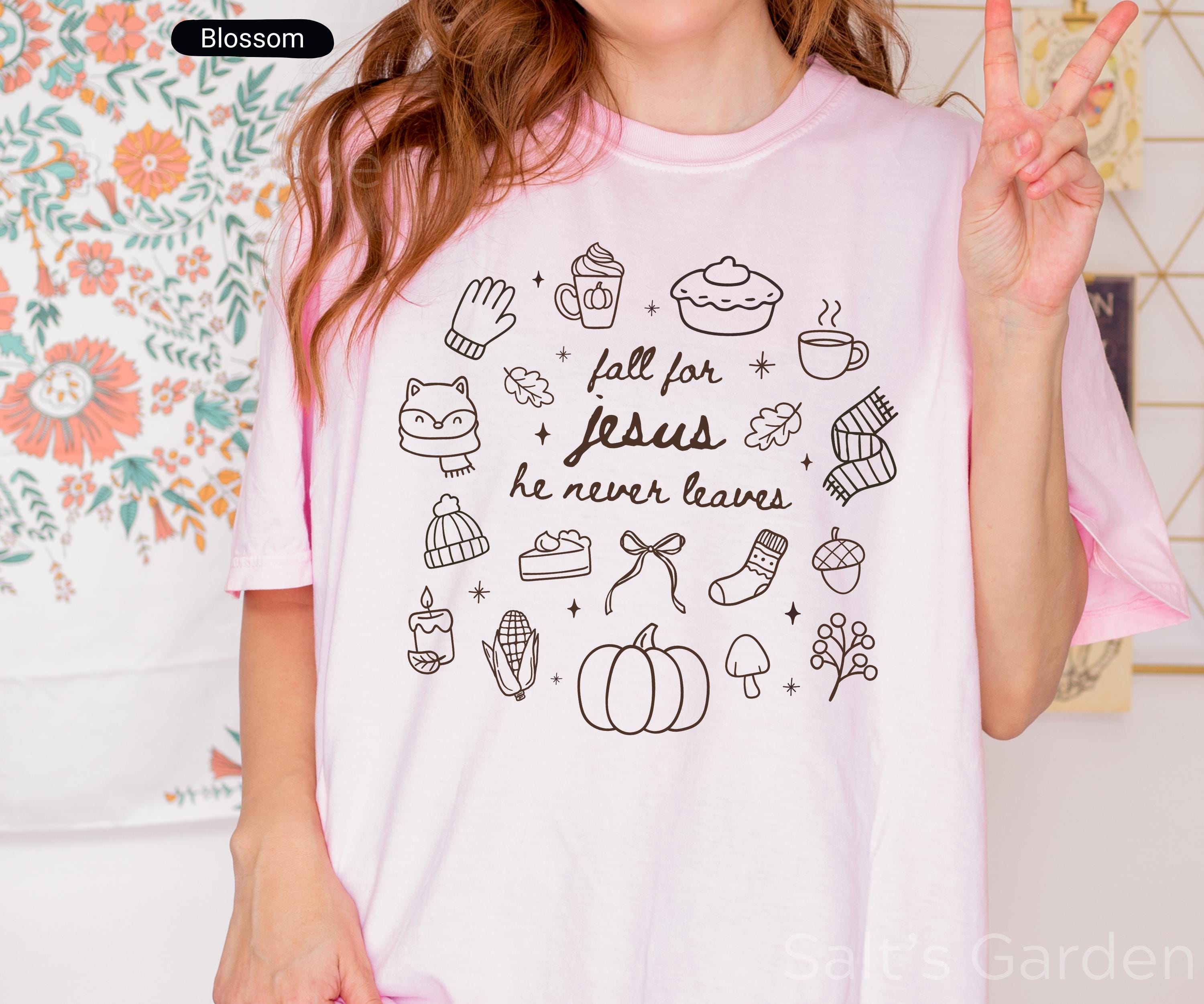Doodle Fall Christian Shirt, Fall for Jesus Comfort Colors® Christian ...