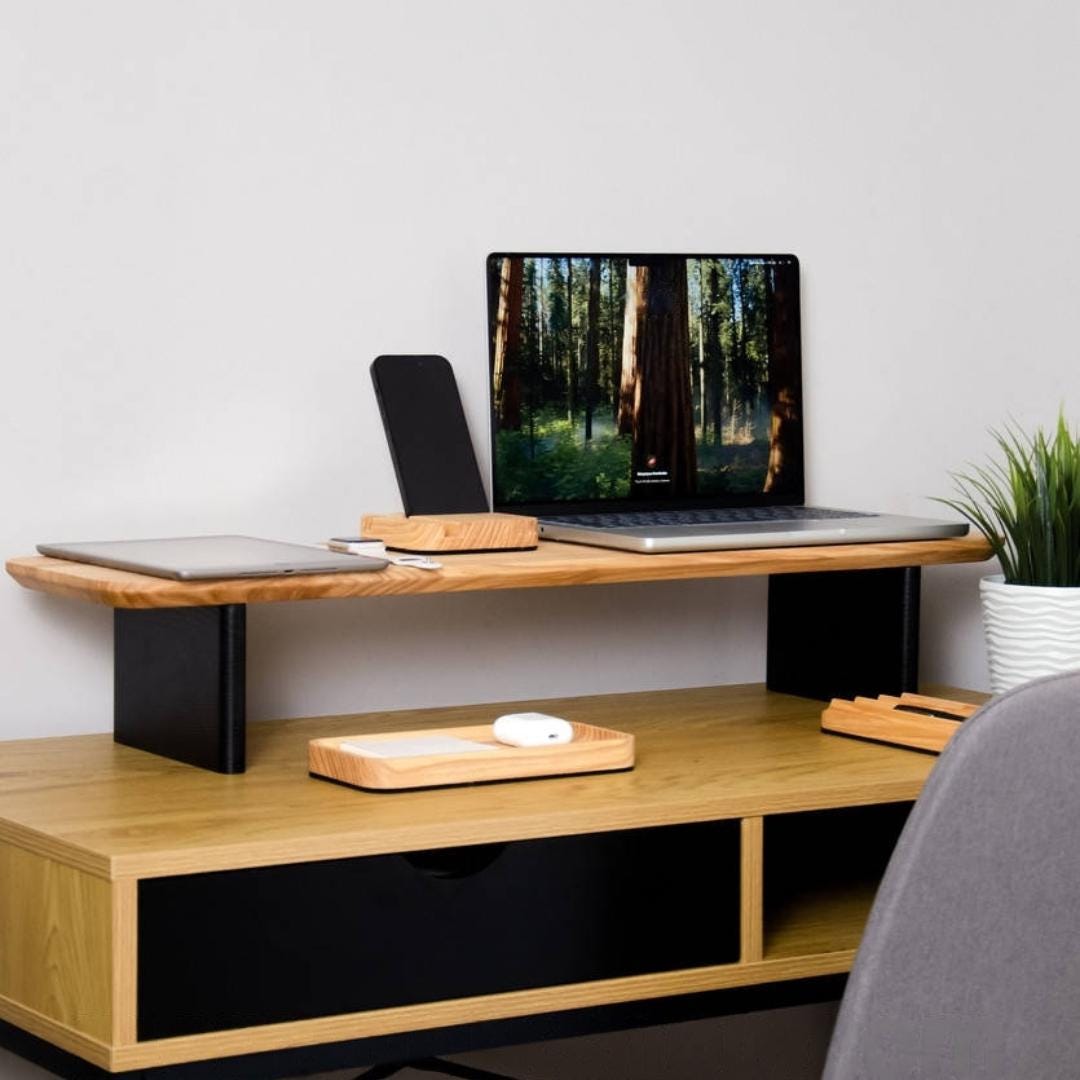 Beautiful Custom Monitor Stand | Desk Riser | Monitor Shelf | Wooden ...