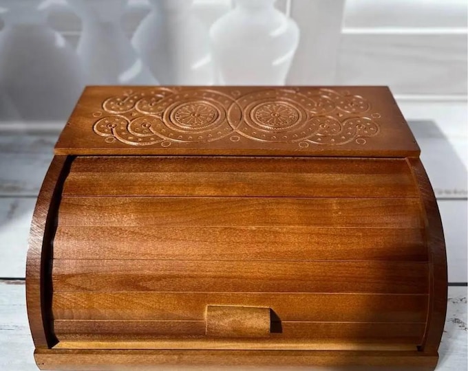 Wood Bread Box | Bread Box | Wooden Box | Bread Storage | Kitchen ...