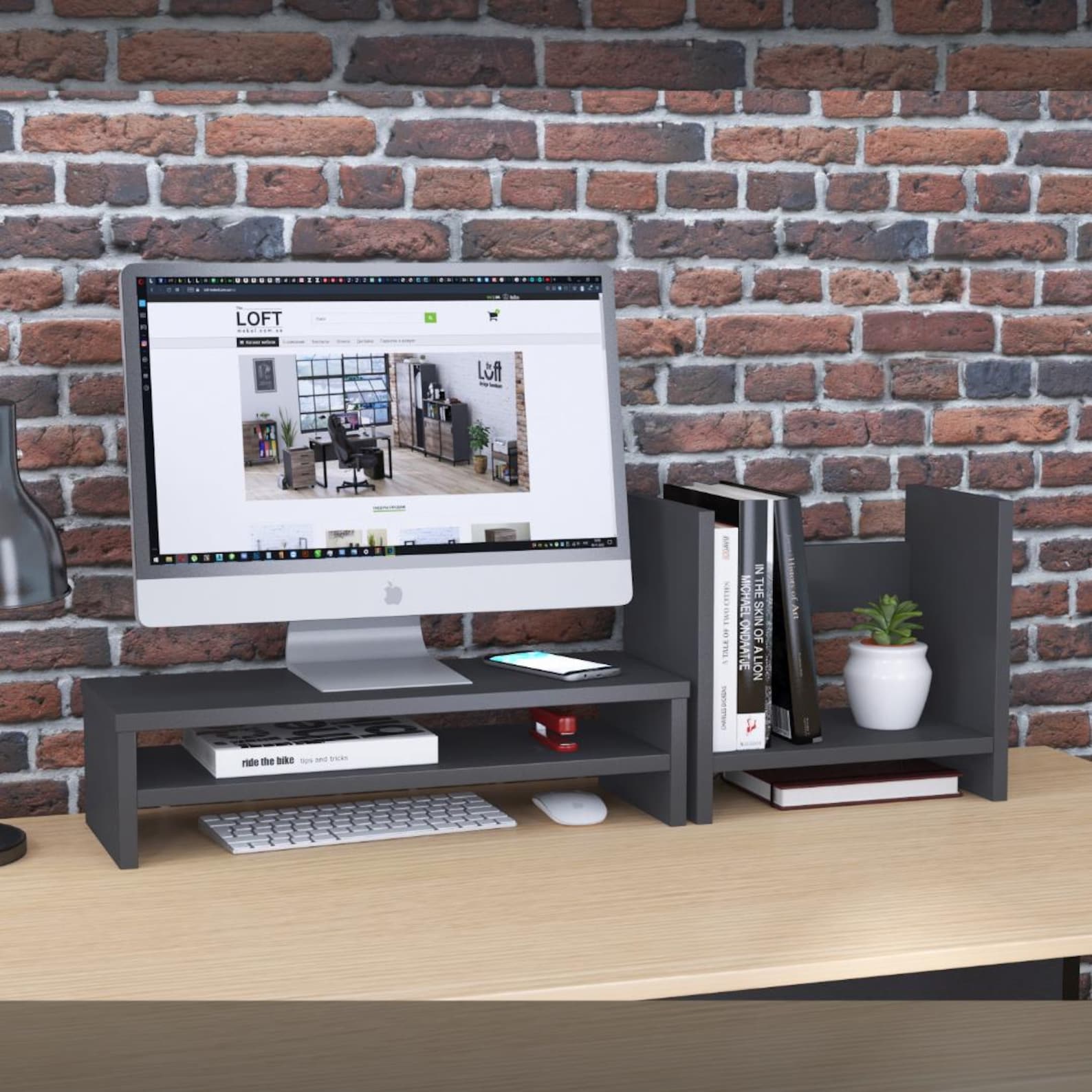 Wooden Monitor Stand – Ergonomic Loft Desk Riser - Etsy