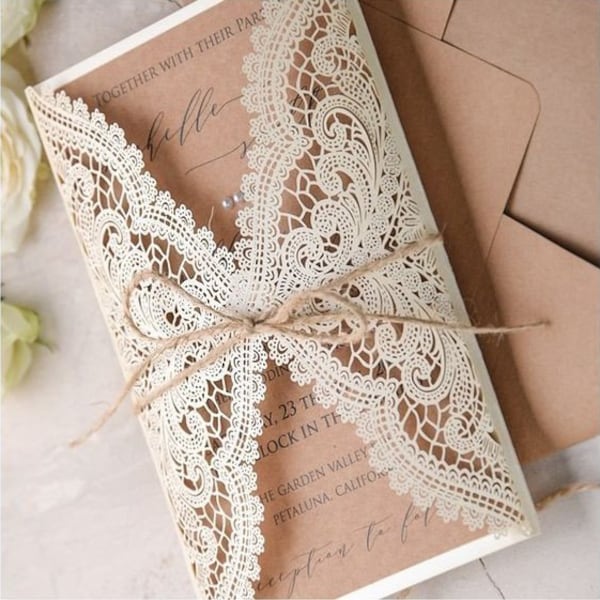 Lace Wedding Invitations - Etsy