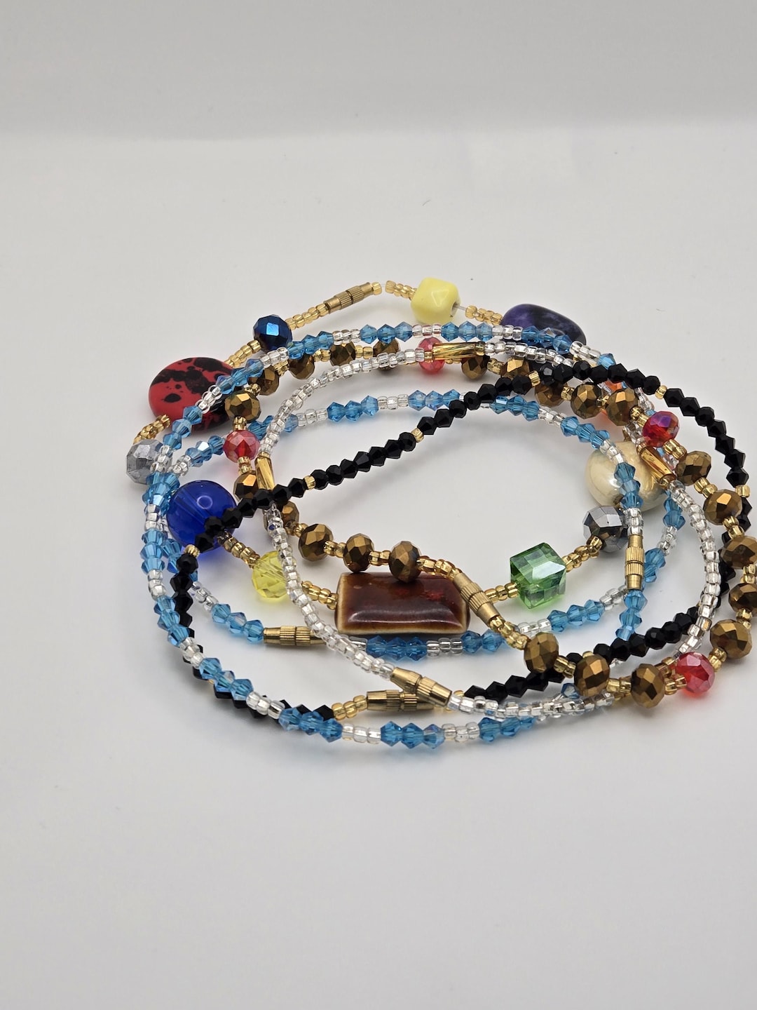 African Beaded Anklet Set: Bohemian Ankle Chains, 11.5 Inch - Etsy