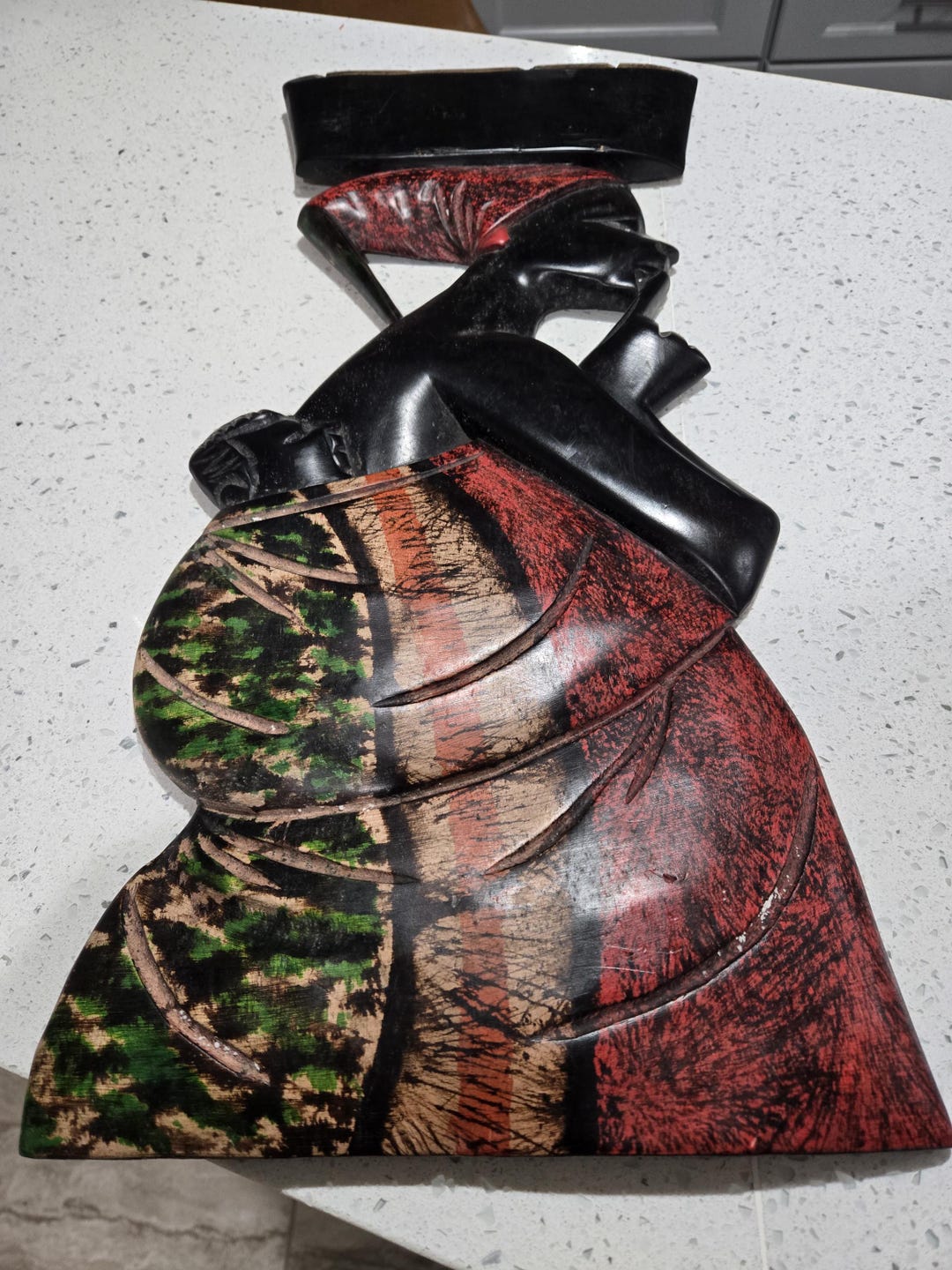 Authentic Natural Wood Carving From Ghana Wall Decor Hand Carved Wooden ...