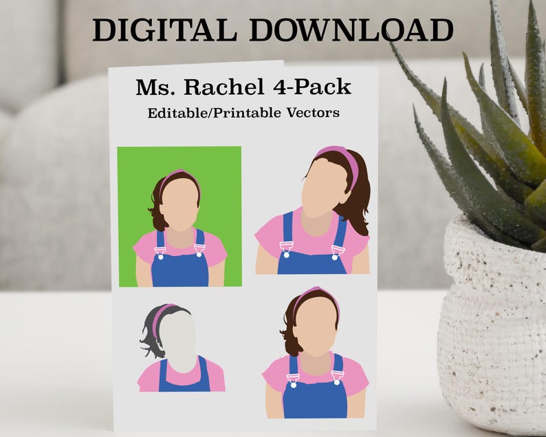 Ms. Miss Rachel 4-pack Royalty Free Digital Download Vector Art SVG PDF ...