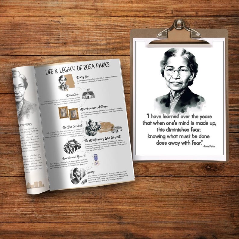 Rosa Parks Unit Study Pack | Civil Rights Movement Activities (digital ...