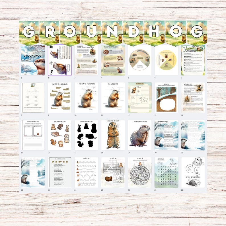 Groundhog Day Study Pack: Printable Learning Activities (ages 3-10 ...