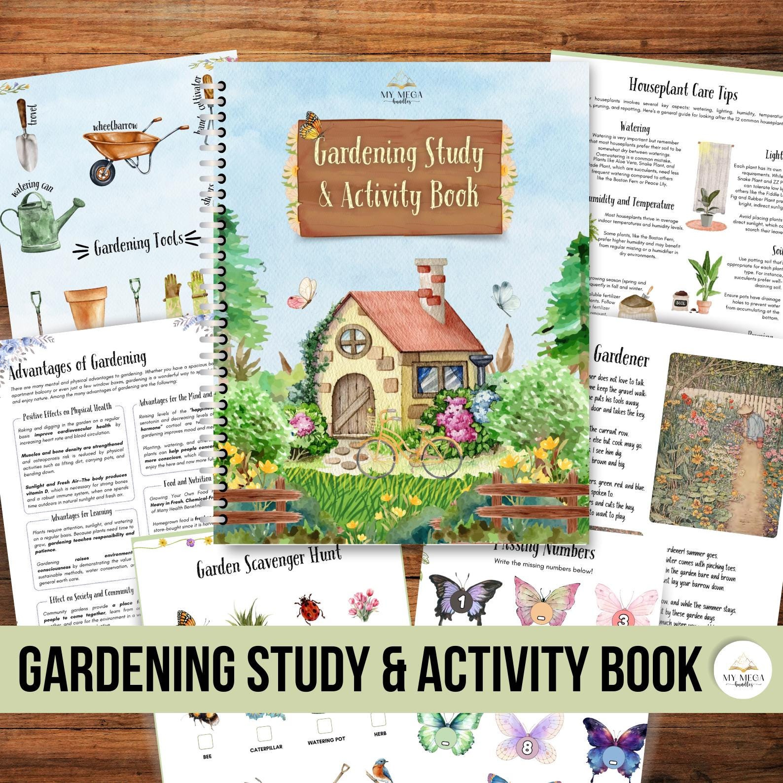 Gardening Activity Book Printable for Kids Garden Study Nature Unit ...