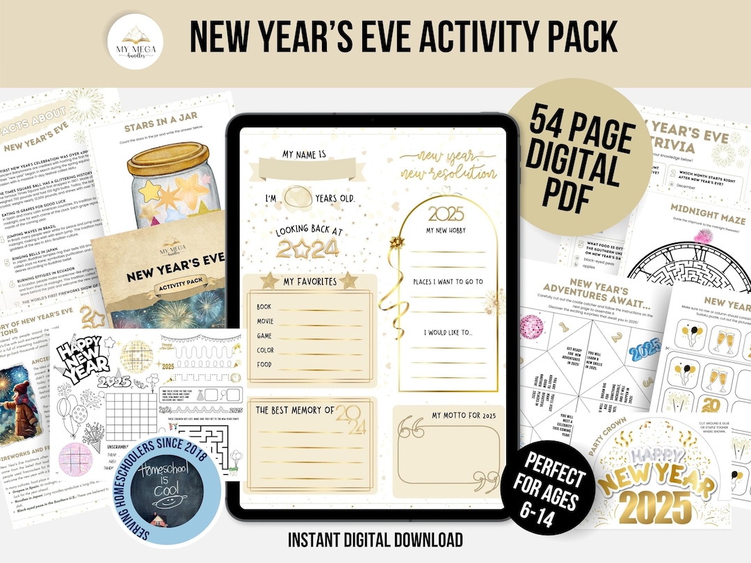 New Year’s Eve Activity Pack for Kids | Fun & Educational Printable ...