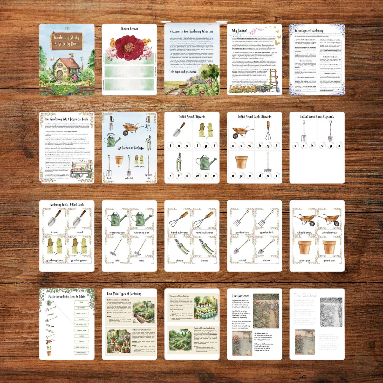 Gardening Activity Book Printable for Kids Garden Study Nature Unit ...
