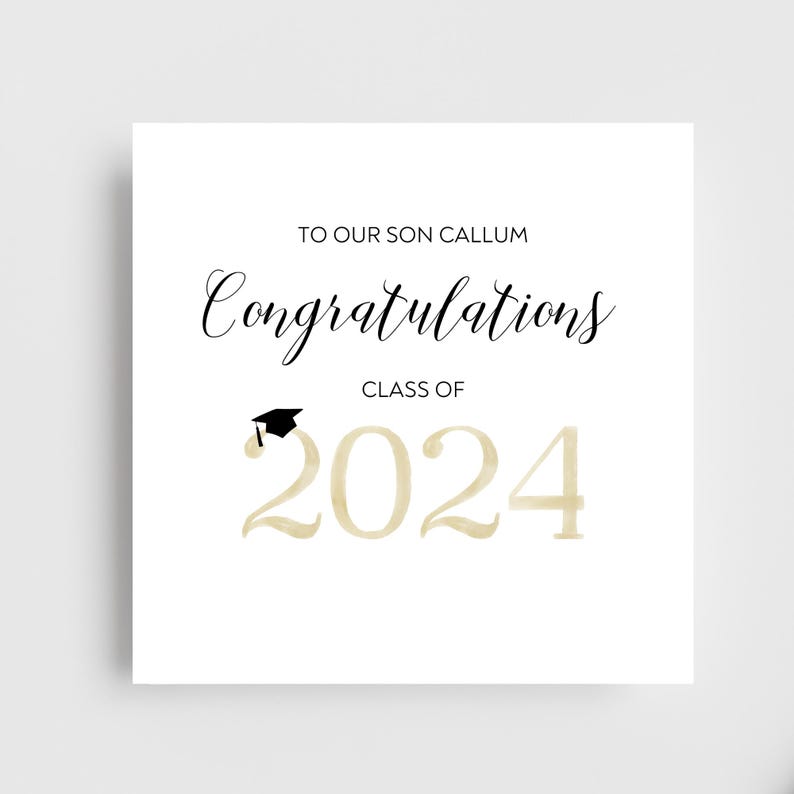 Personalised Graduation Congratulations Card | Elegant Gold Black ...