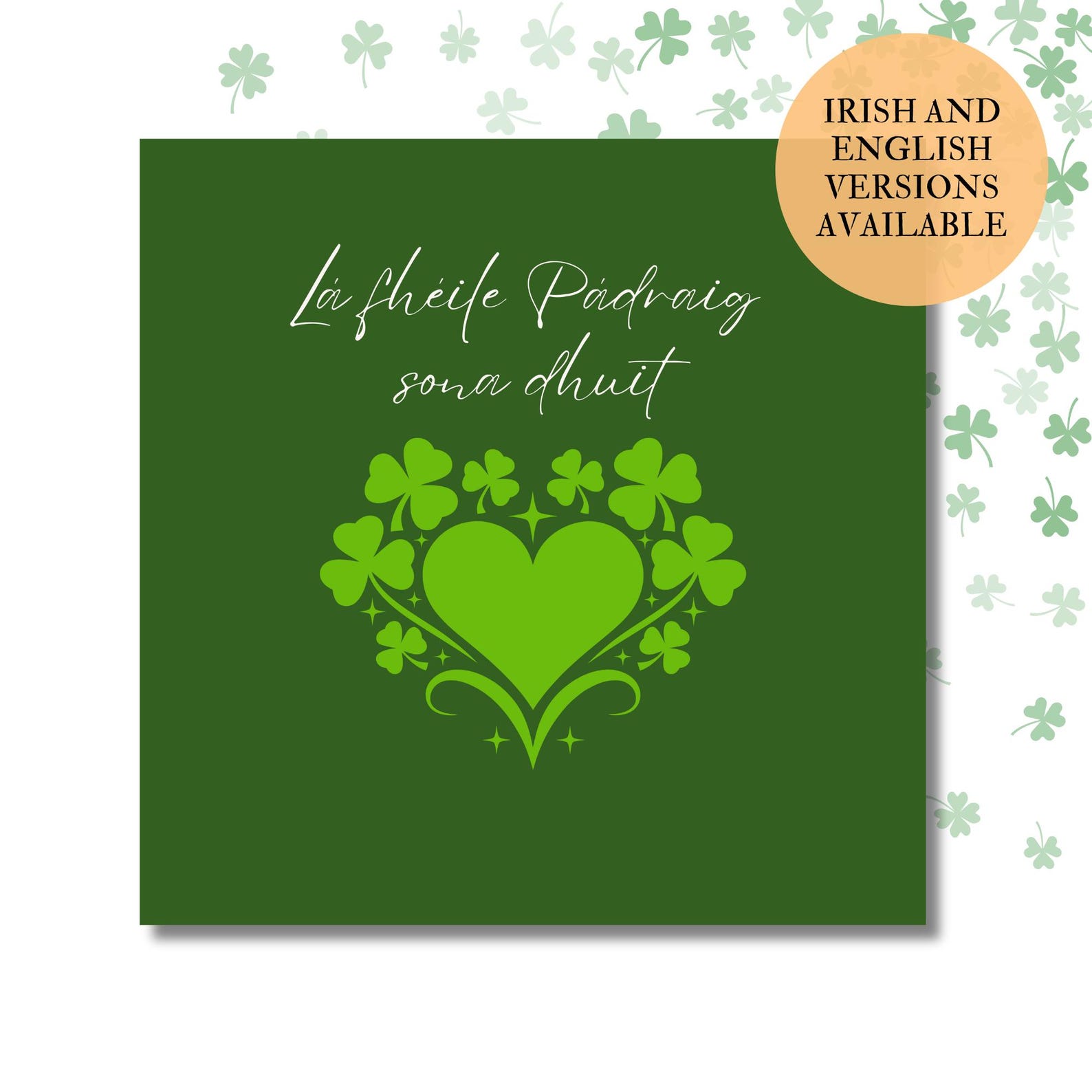 Lá Fhéile Pádraig Sona Dhuit | St Patrick's Day Card | Irish and ...