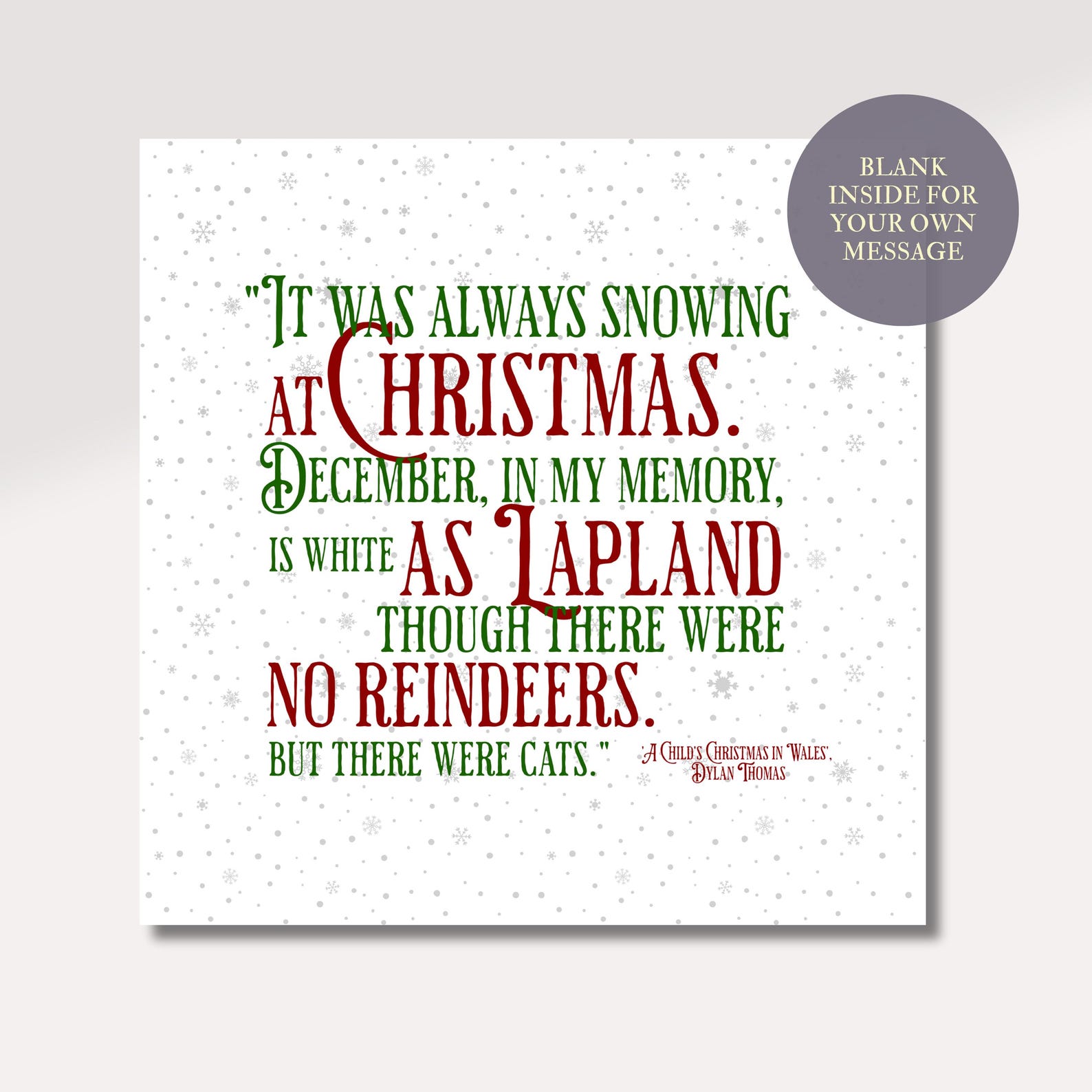 Dylan Thomas Literary Christmas Card | Child's Christmas Wales ...