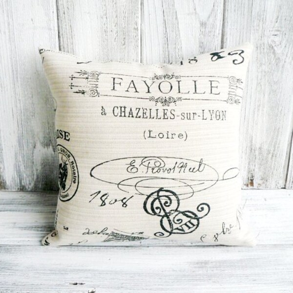 French Script Pillow - Etsy