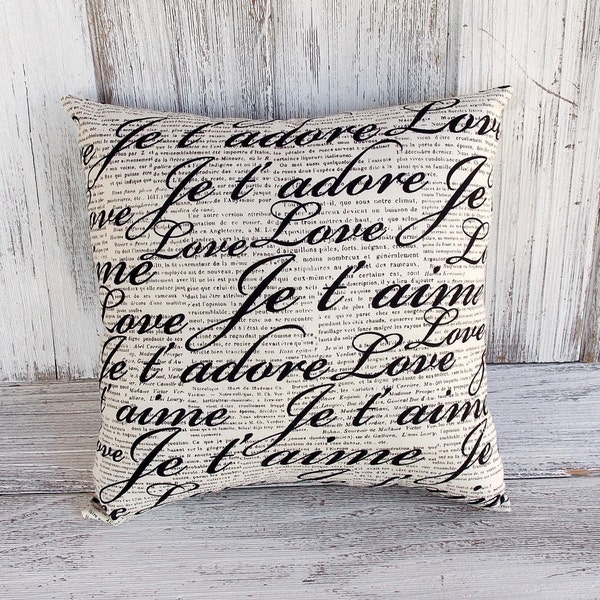 French Script Pillow - Etsy
