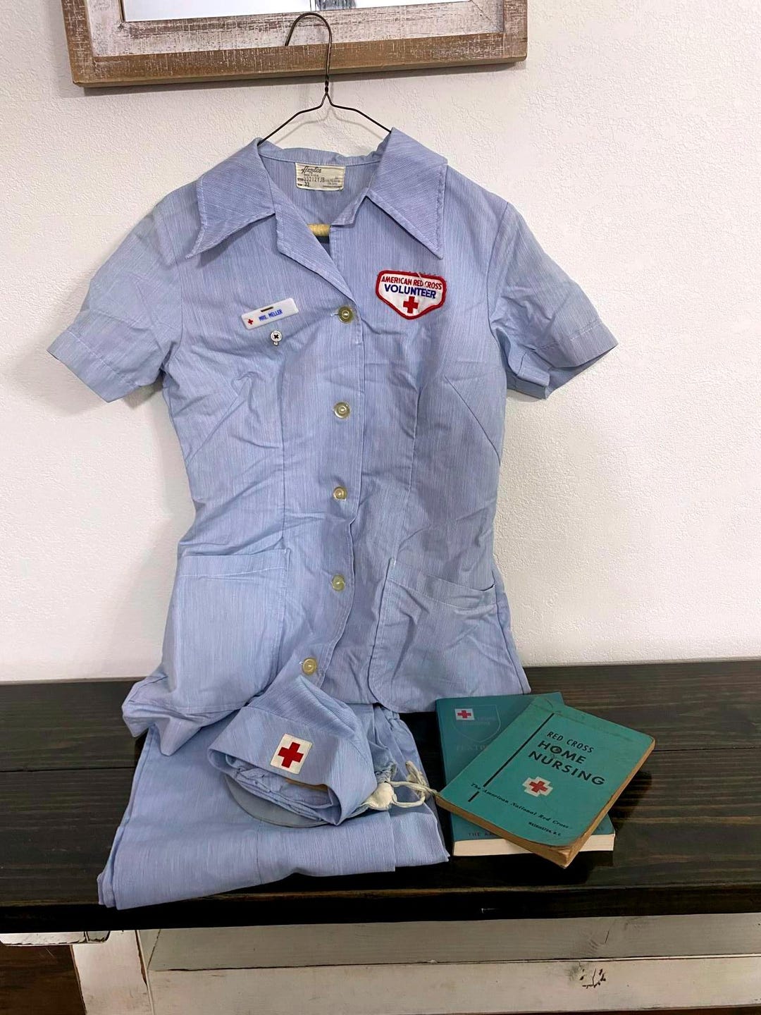 Vintage Volunteer Nurse Red Cross Outfit With Accessories Hats Books - Etsy