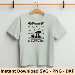 Coffee and Pi Day SVG PNG: Math Teacher Shirt Design (digital Download ...