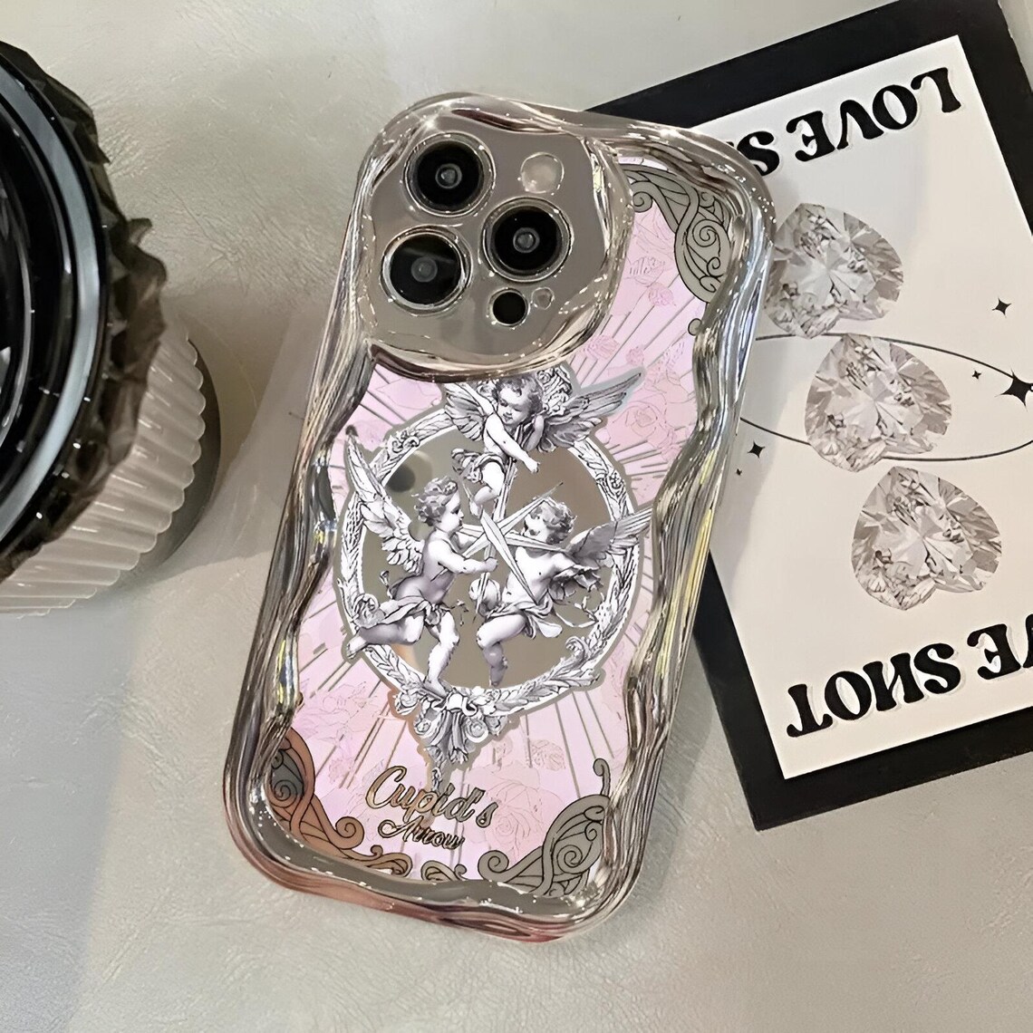 Retro Y2K Cupid Angel Phone Case for iPhone Lens Protection Soft Shell ...