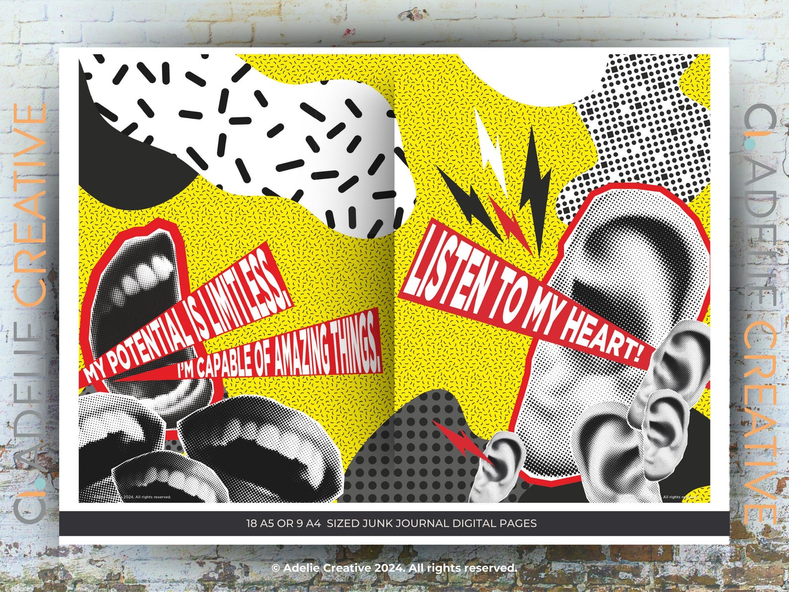 Retro Pop Art Junk Journal A5 Page Printables DIY Scrapbooking Fun - Etsy