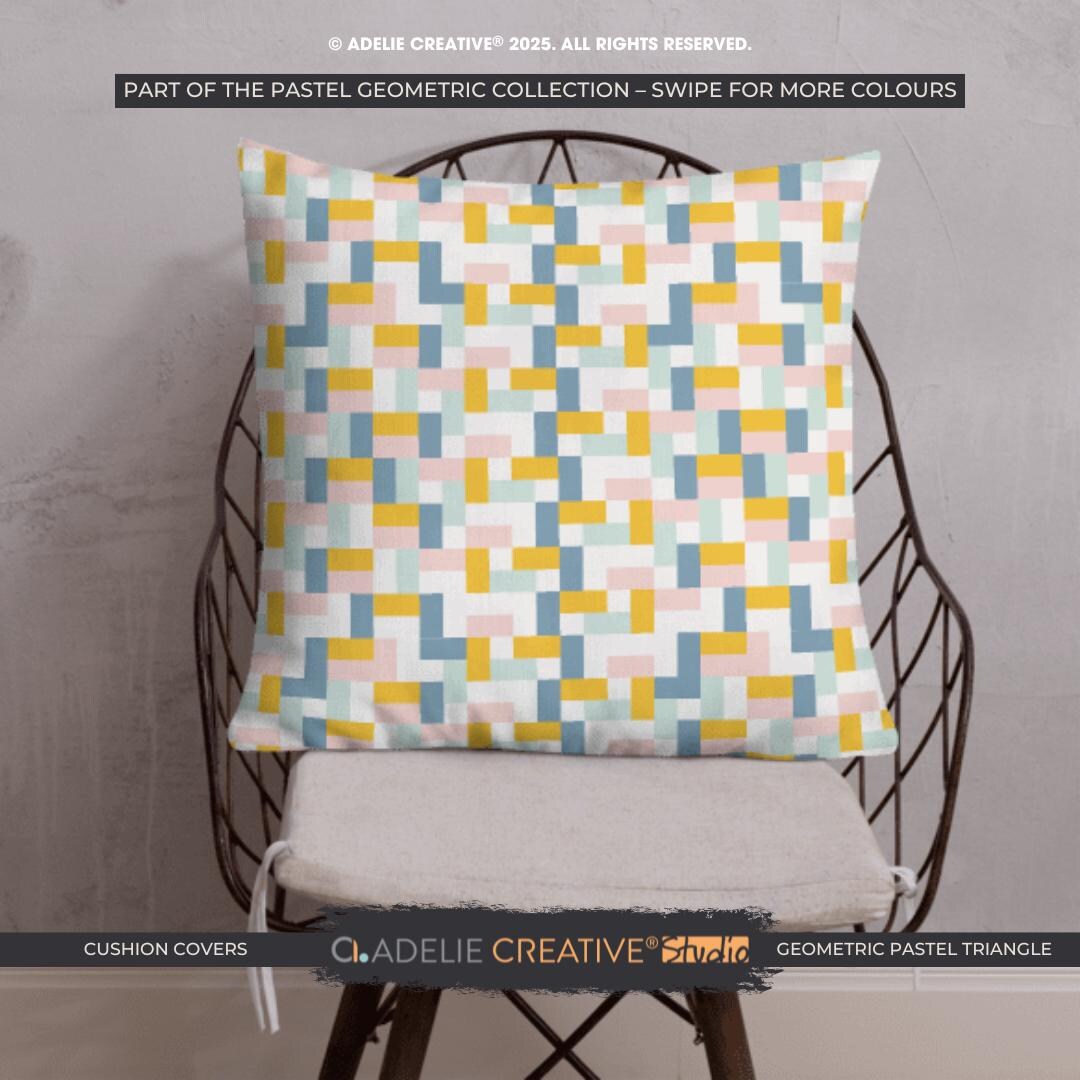 Geometric Pastel Rectangle Pattern Scatter Cushion - Etsy