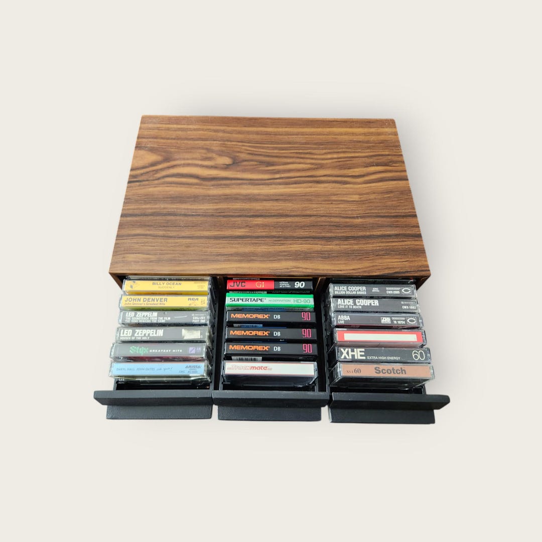 Vintage 3 Drawer Cassette Storage System - Holds 42 Cassette Tapes - Etsy