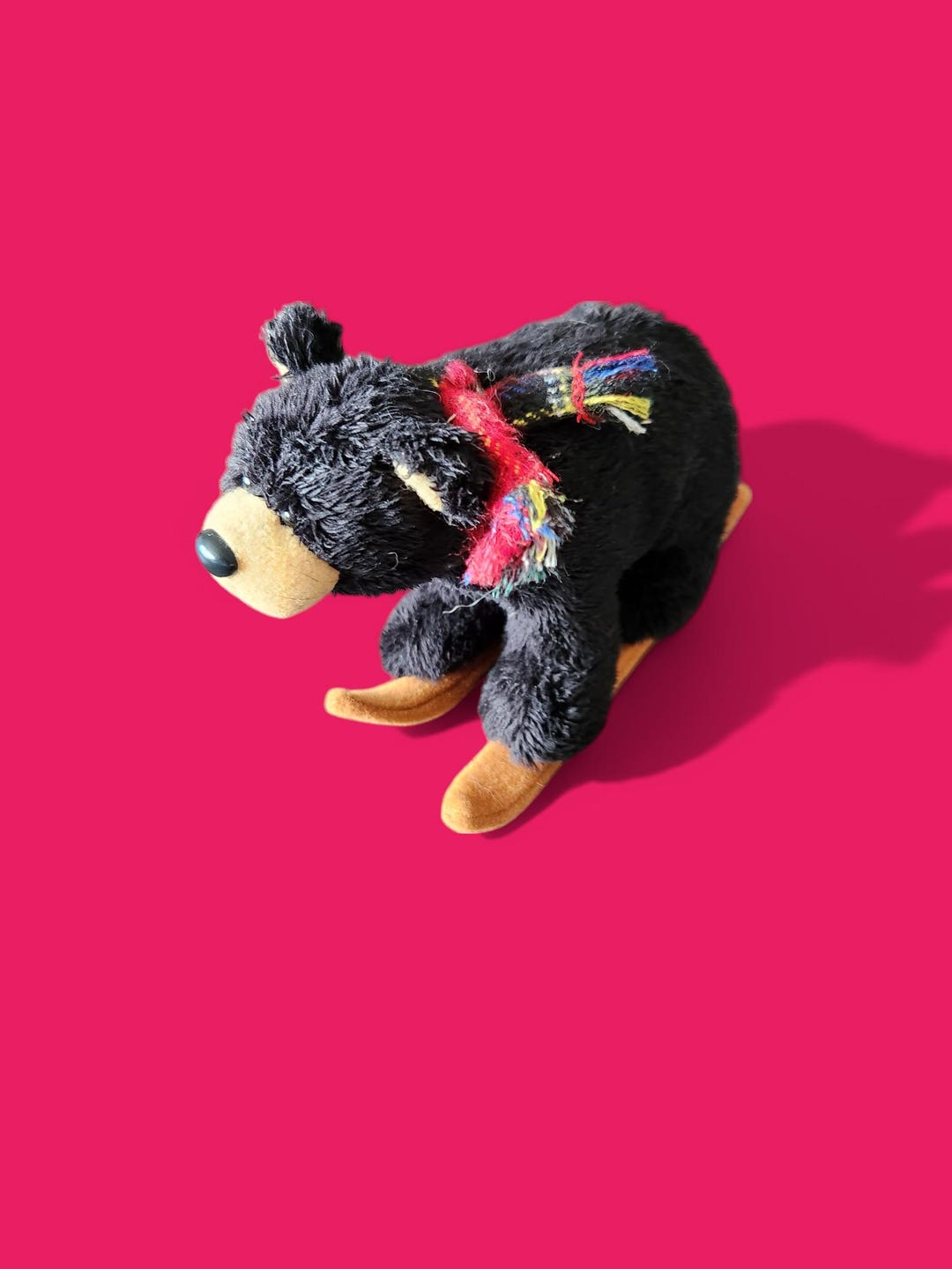 Vintage Skiing Black Bear Plush Toy - Etsy
