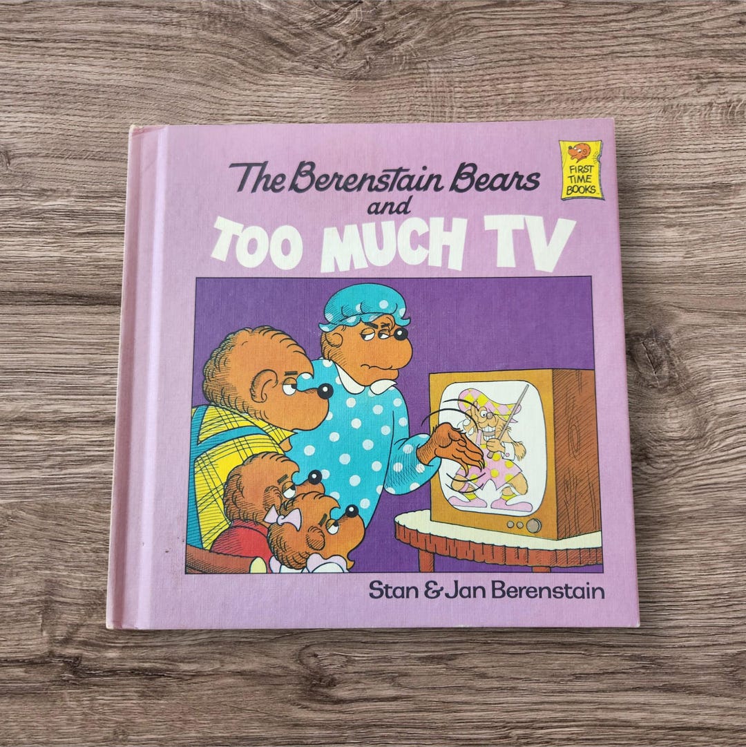 The Berenstain Bears Too Much TV Book (hardcover, 1984) - Etsy