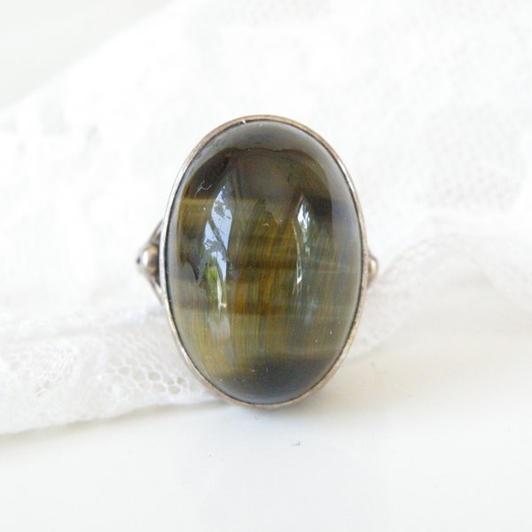 Antique Tigers Eye Ring - Etsy