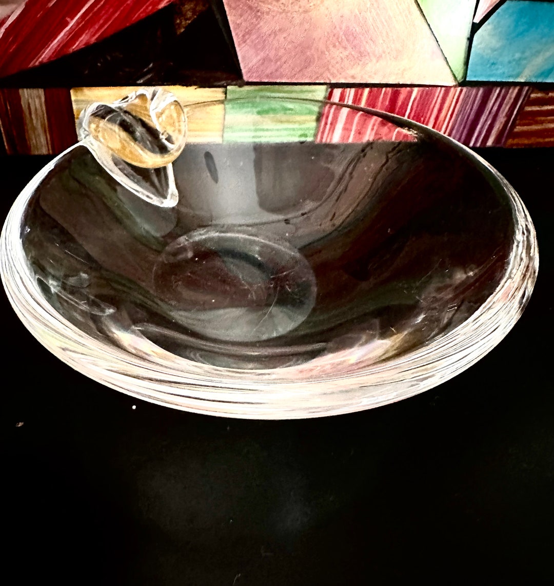 Vintage Stueben Modern Signed Glass Bowl Jewelry Dish - Etsy