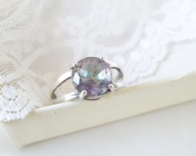 Vintage 950 Sterling Silver Mystic Color Change Rainbow Topaz - Etsy
