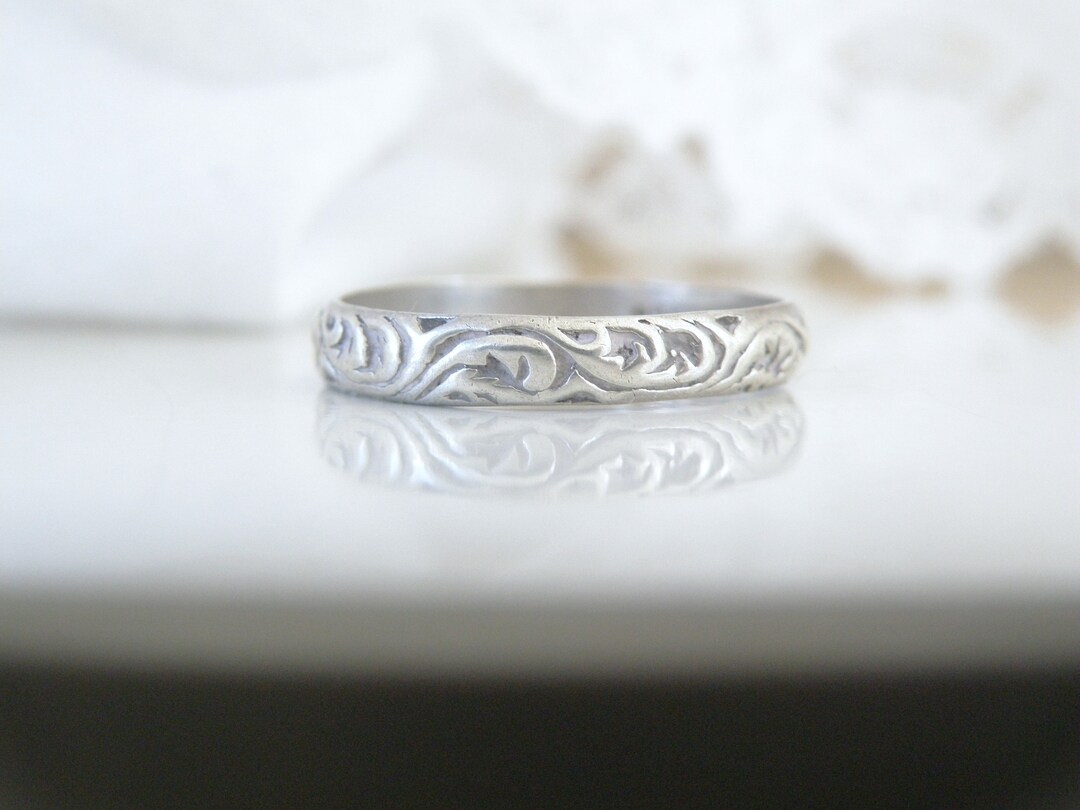 Vintage Sterling Silver 925 Hand Engraved Leaf Vine Thin - Etsy