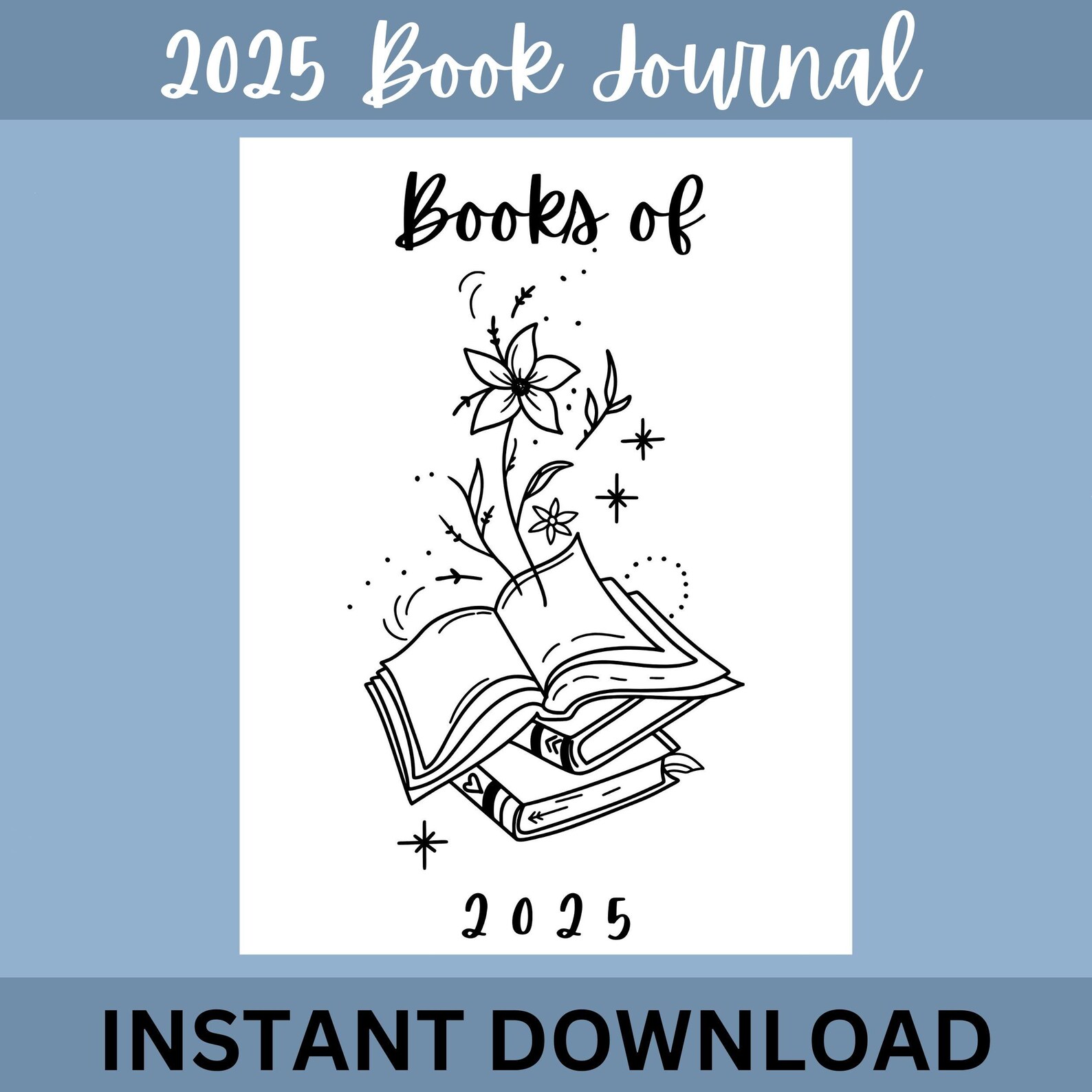 2025 Book Journal, Printable PDF File, Book Log and Review, Audiobook ...