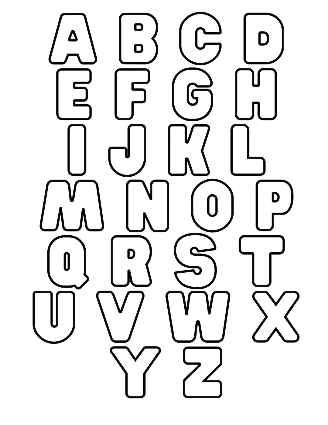 Bubble Alphabet Letters: PNG SVG JPG - School Activities (digital ...