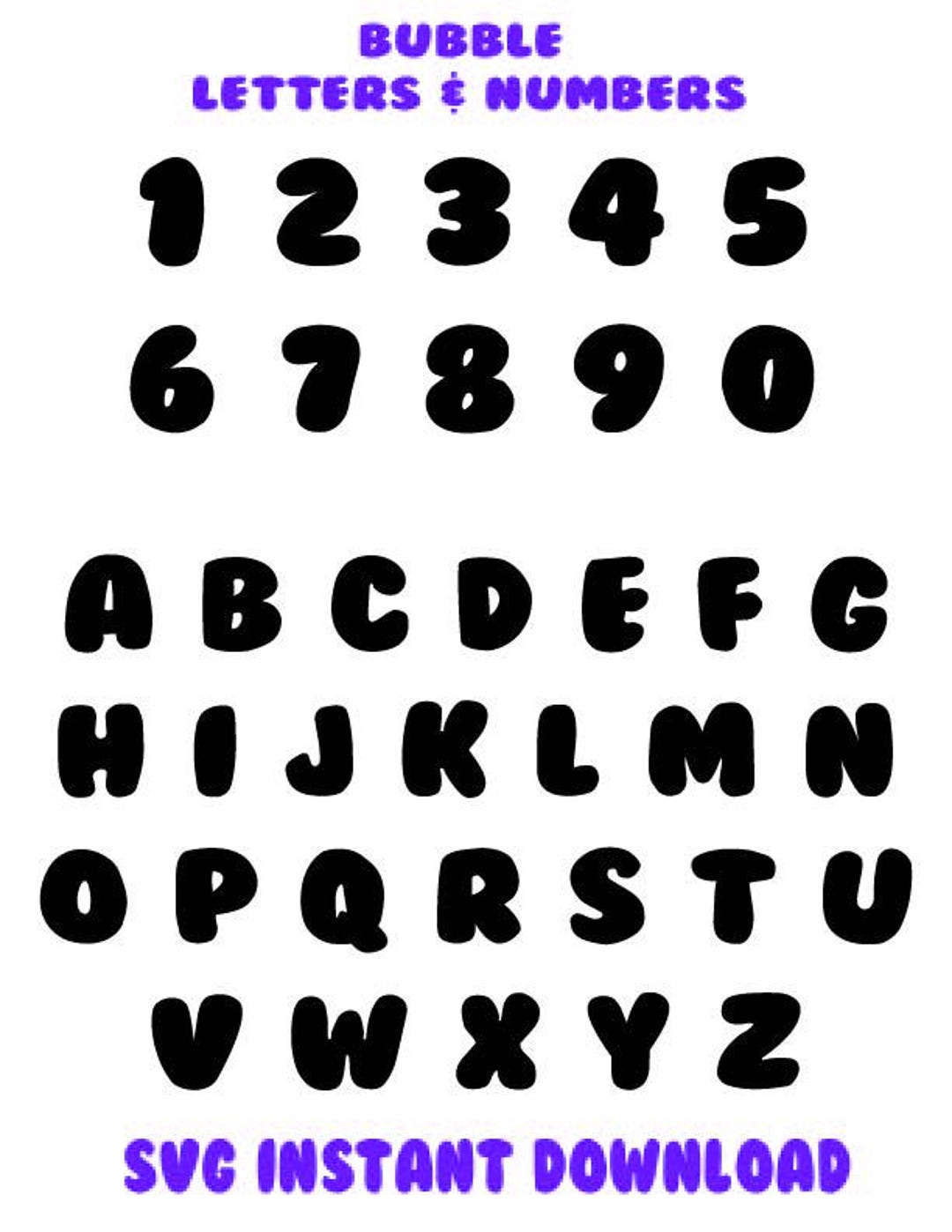Bubble Letter SVG File Digital Instant Download - Etsy