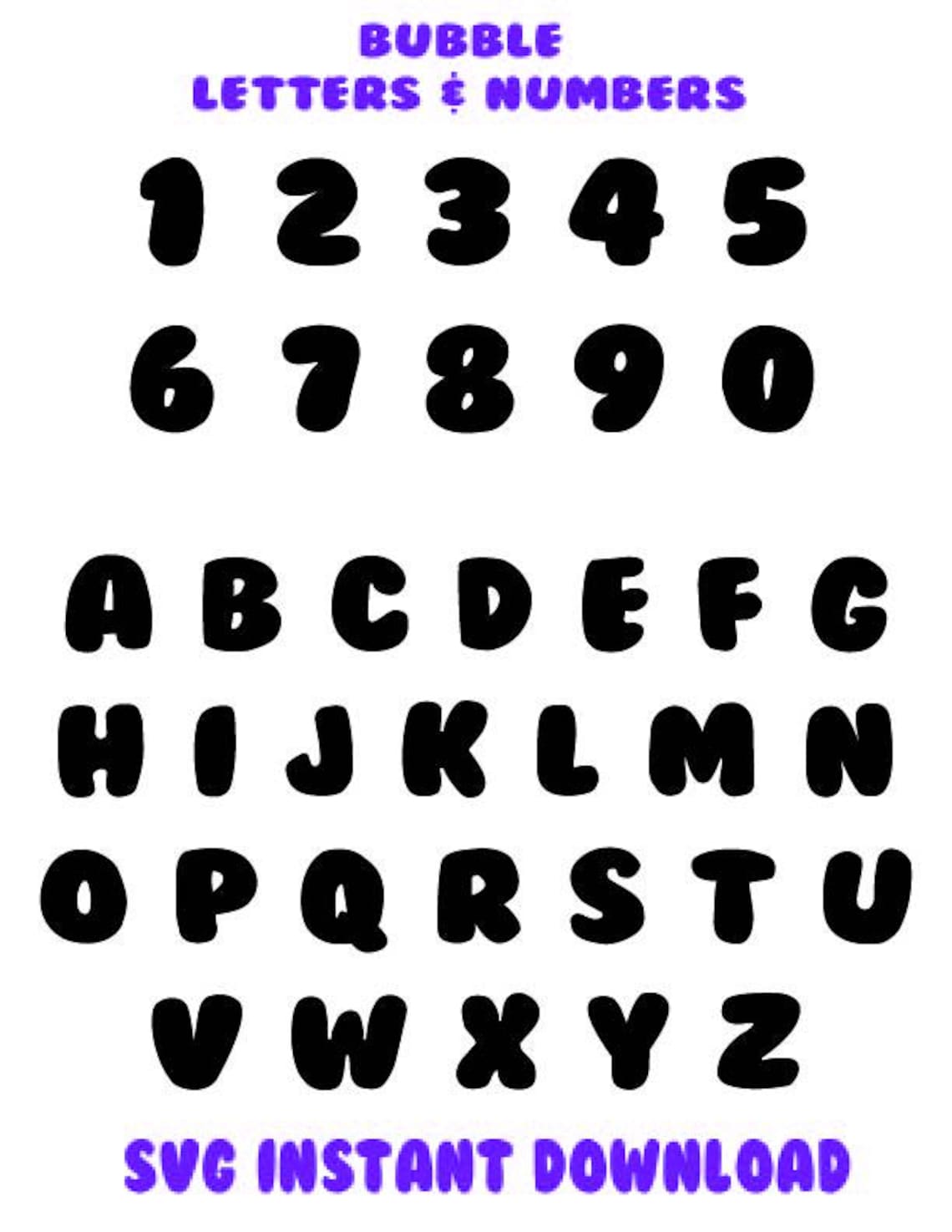 Bubble Letter SVG File Digital Instant Download - Etsy
