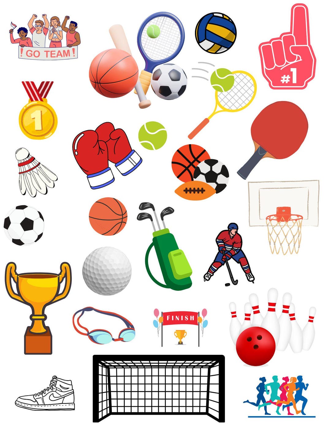 Sports Clipart: PNG JPG Templates for Cricut, Canva (digital Download ...